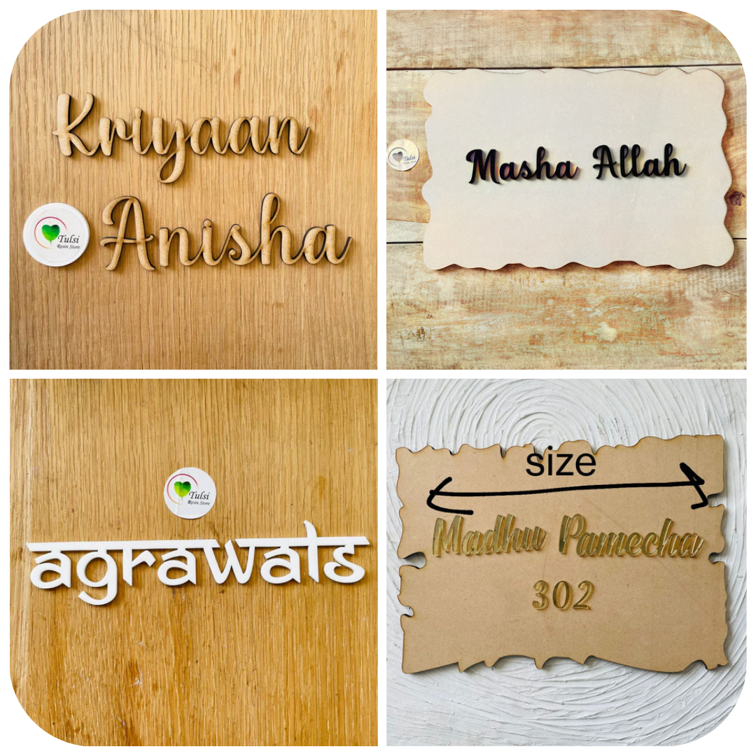 Custom Acrylic/MDF Names Cutout – Tulsi Resin Store