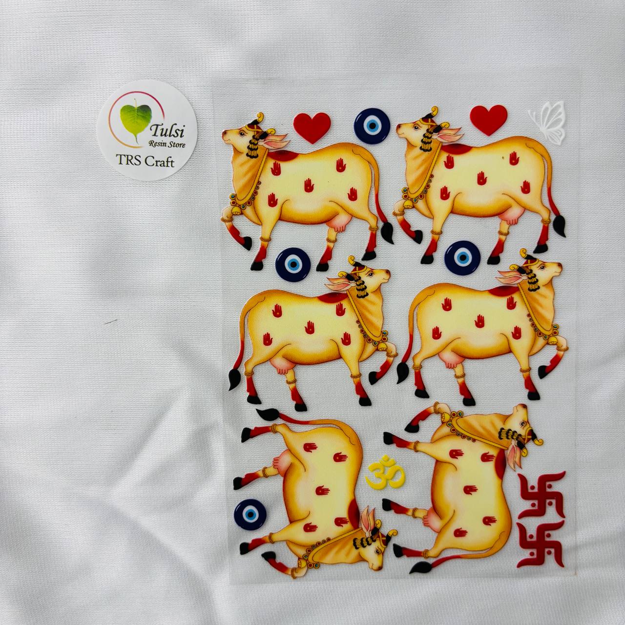 A6 UV DTF Sticker - Pichwai Cow (A) – Tulsi Resin Store