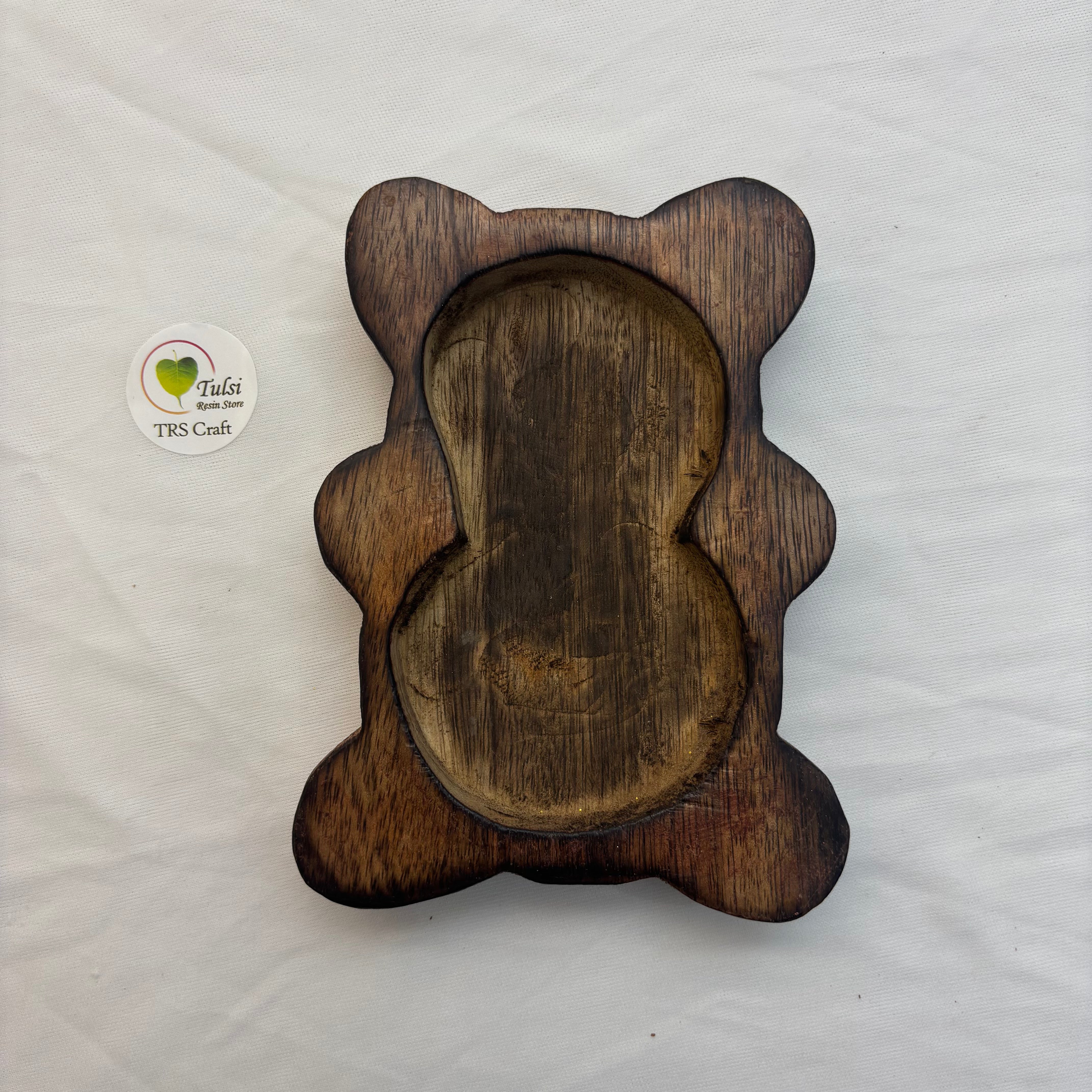 Teddy Bear Wooden Candle Bowl – Tulsi Resin Store