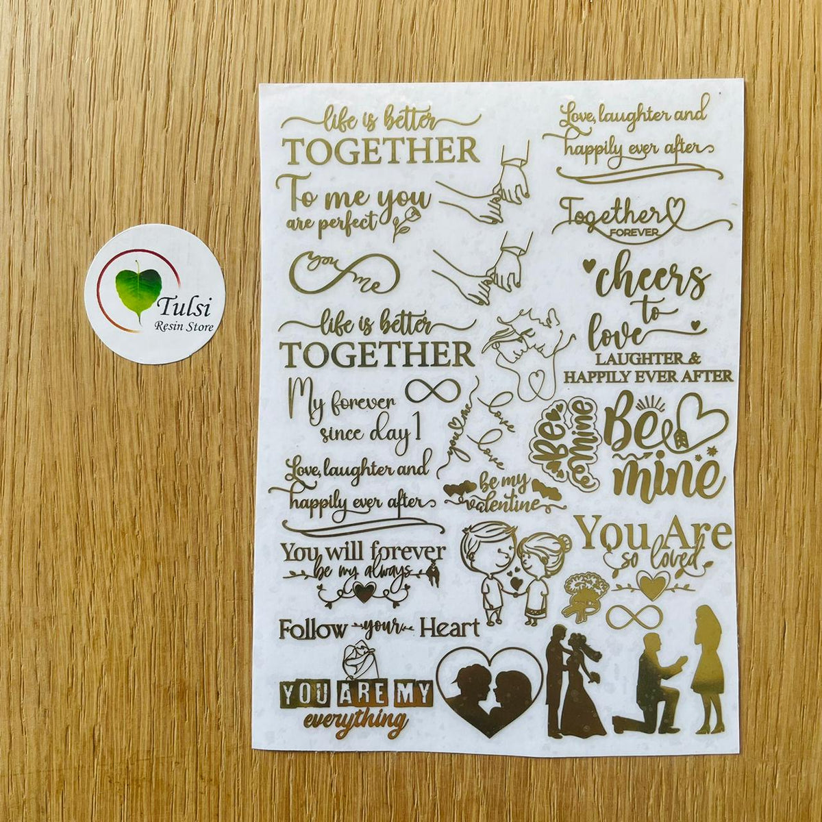 Metal Sticker - A6 Couple Valentine (B) – Tulsi Resin Store