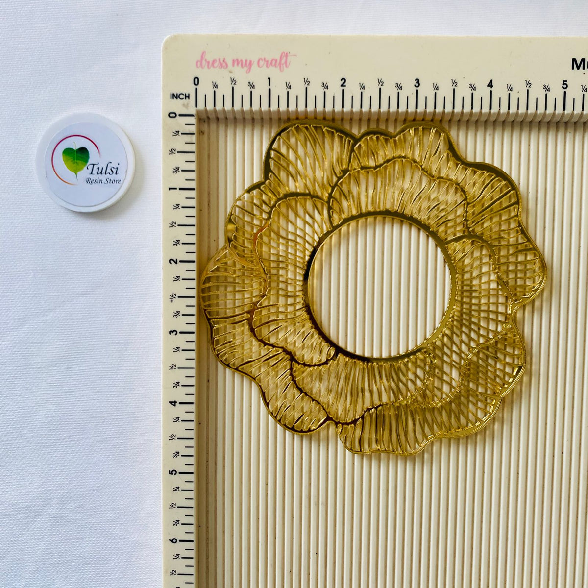 5" Gold Acrylic Ring Design (A) – Tulsi Resin Store
