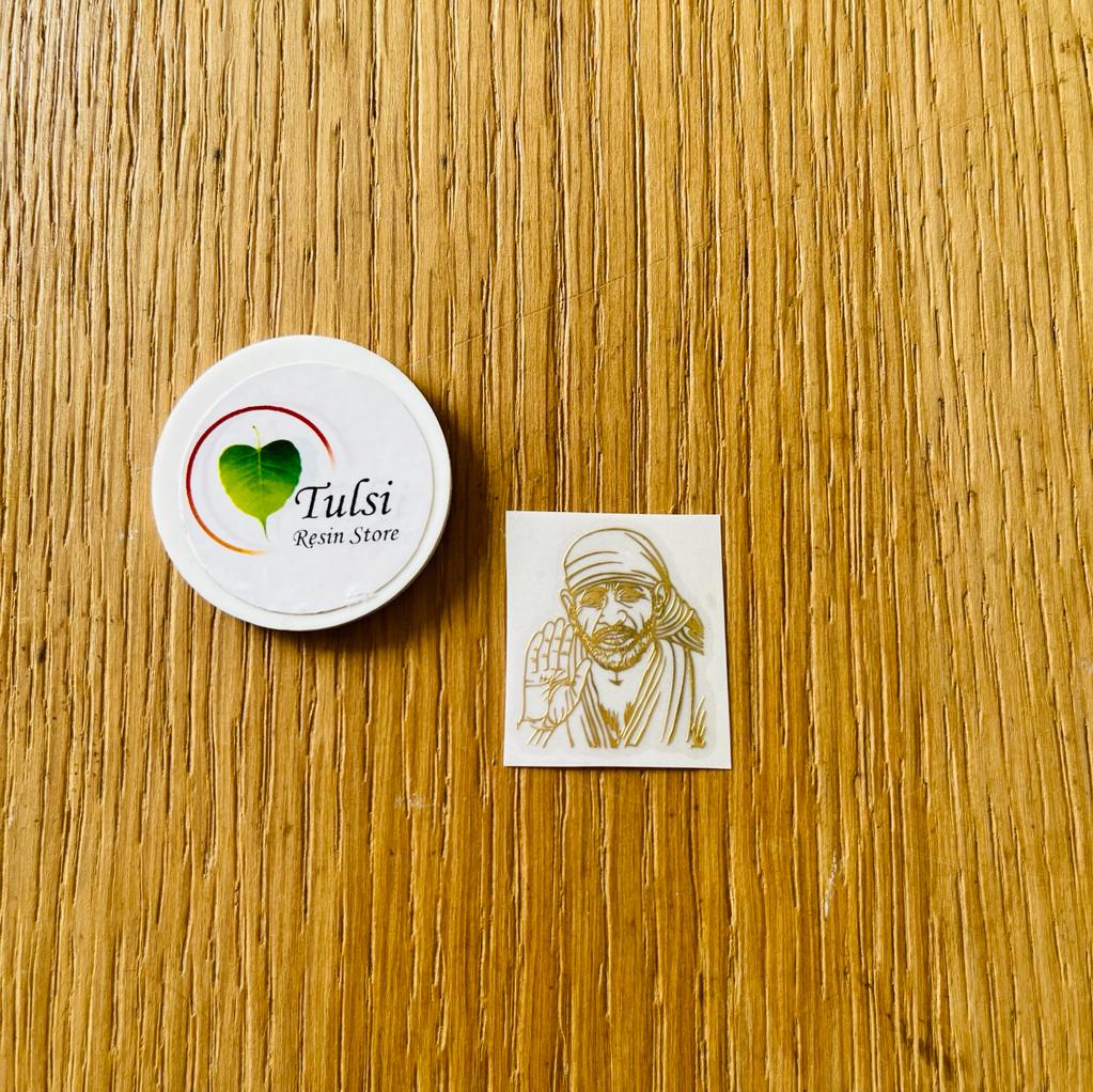 Metal Sticker - Sai Baba Mantra + Idol – Tulsi Resin Store
