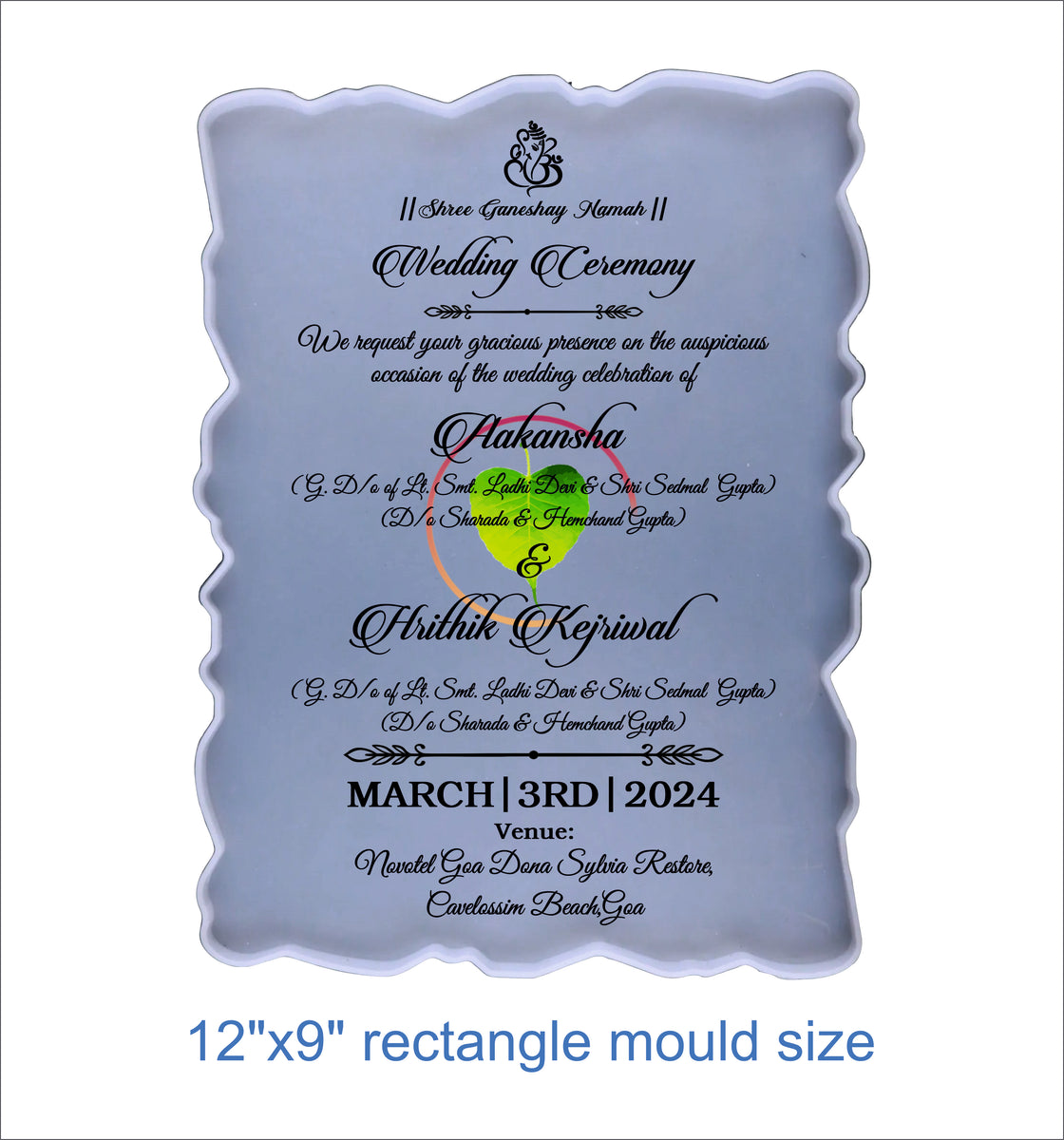 Custom Metal sticker- Wedding Invitation – Tulsi Resin Store