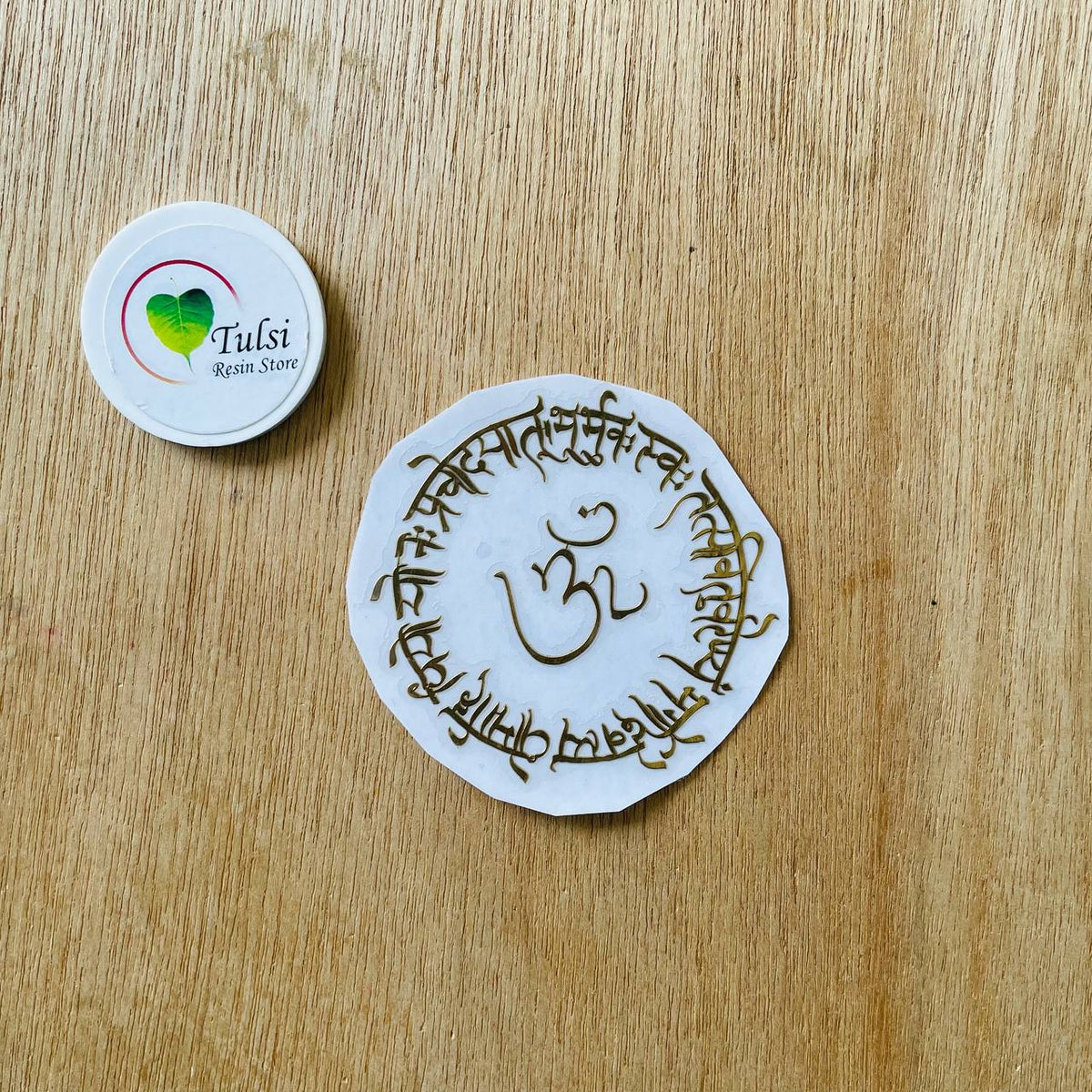 Metal Sticker - Round Gayatri Mantra – Tulsi Resin Store