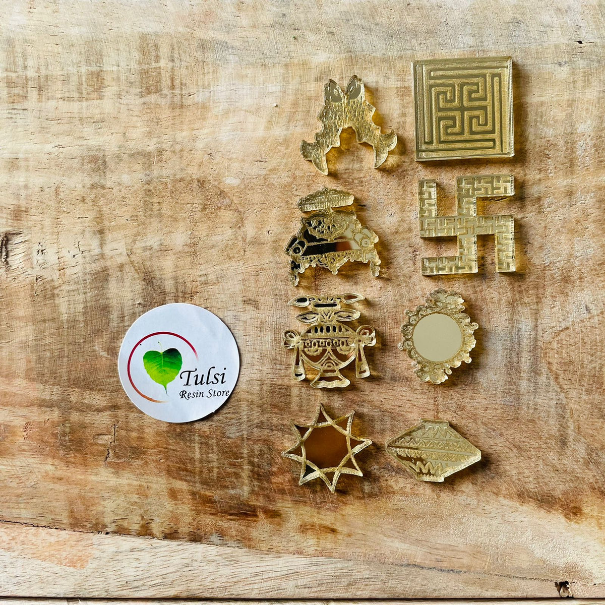 Acrylic Ashtmangal + Swapna Combo- Size 1" – Tulsi Resin Store