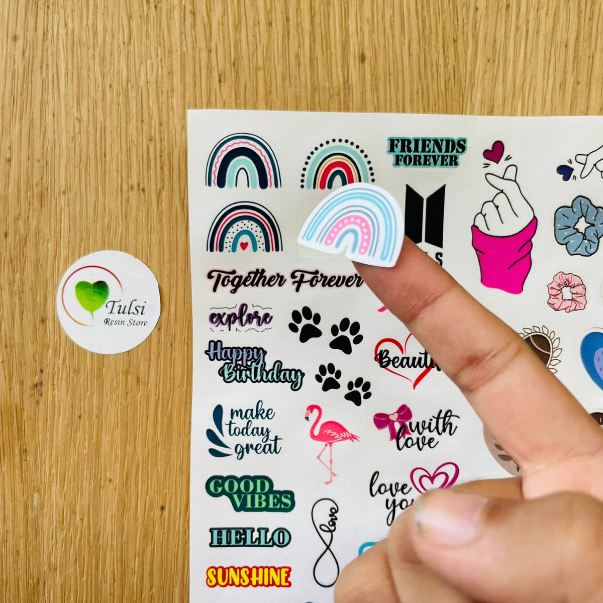 Aesthetic White Sticker Sheet – Tulsi Resin Store