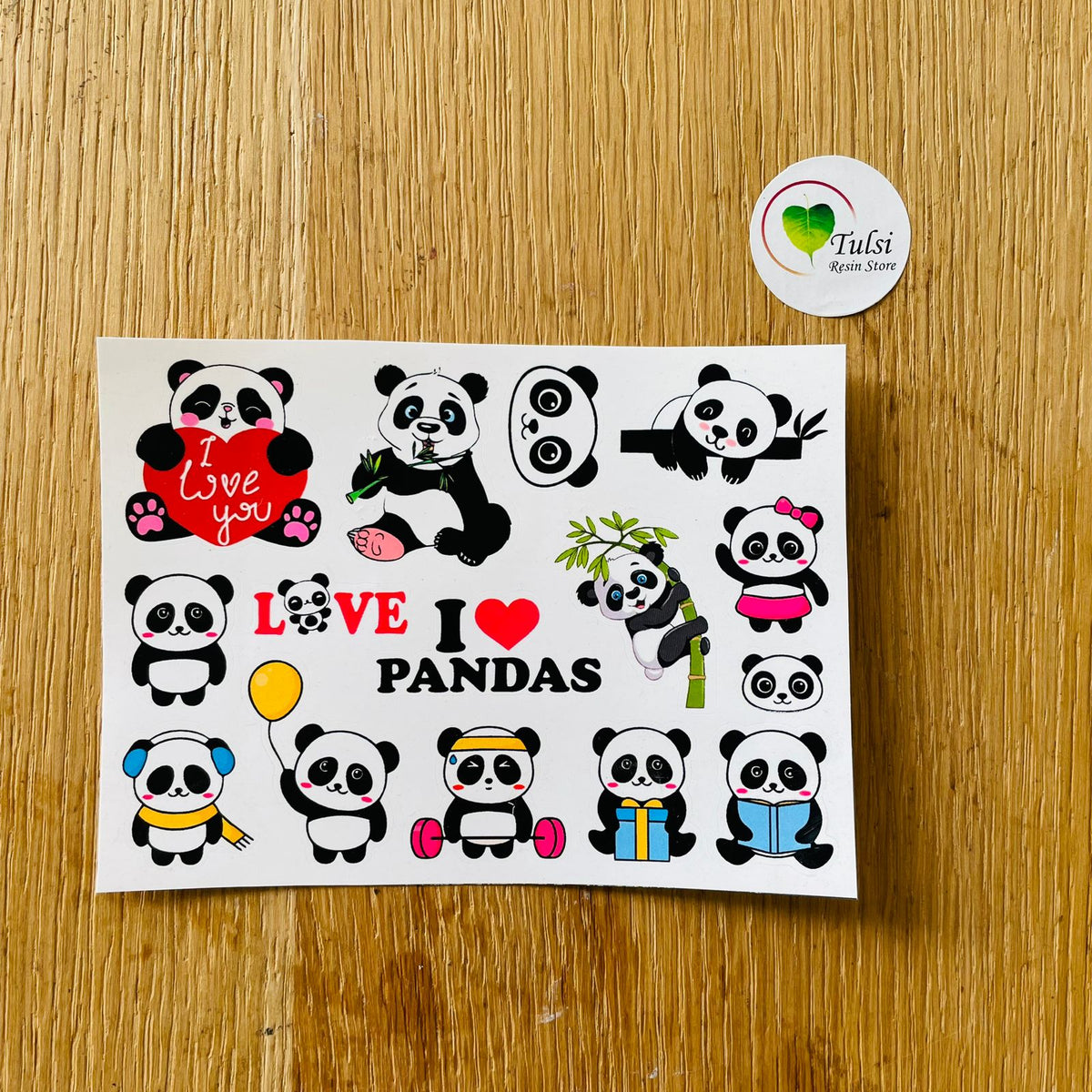 Colourful Sticker Sheet - Panda – Tulsi Resin Store
