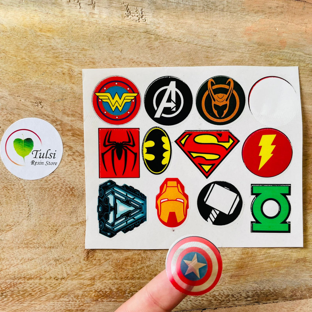 Colourful Superhero Logo Sticker Sheet – Tulsi Resin Store