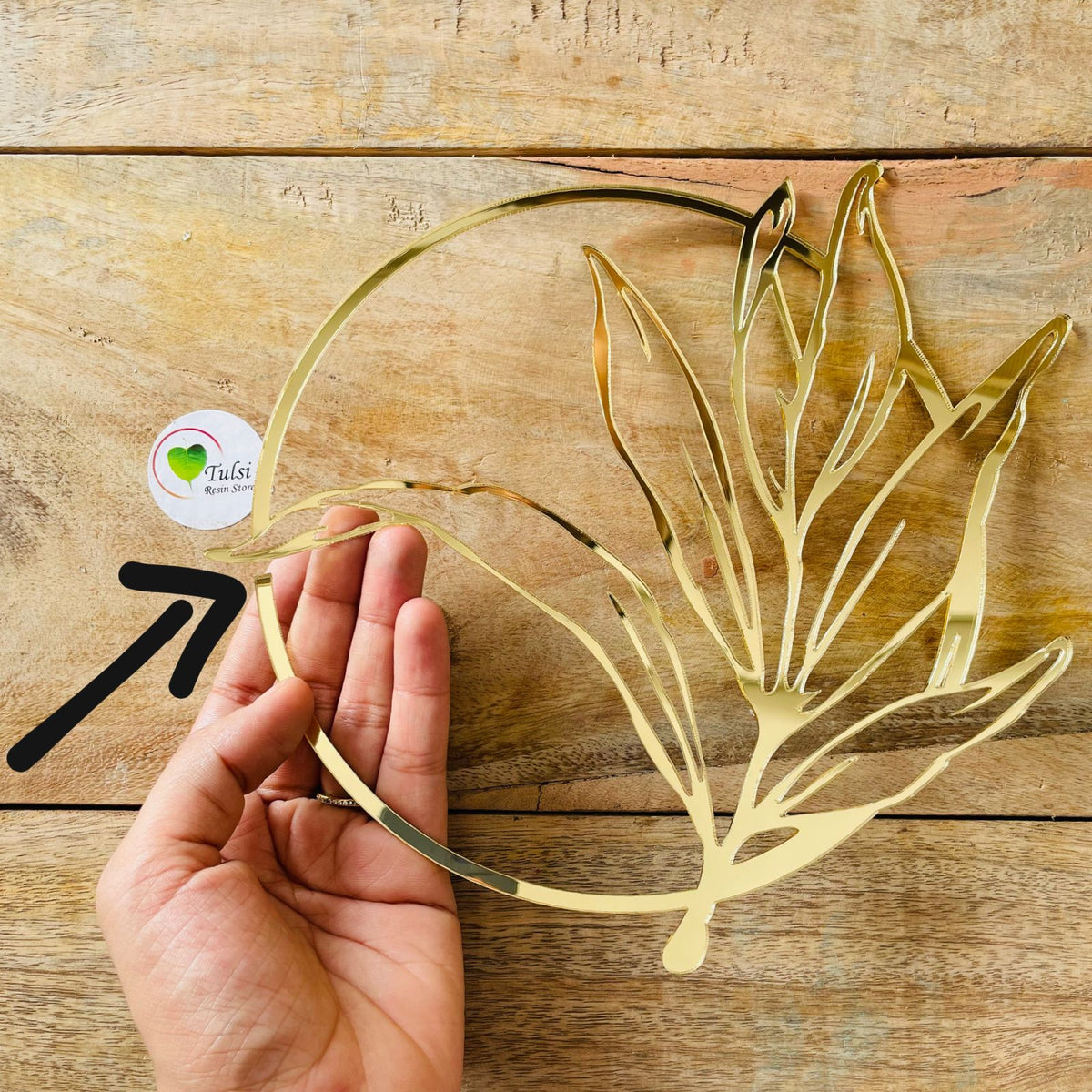 Gold Leaf acrylic ring – Tulsi Resin Store