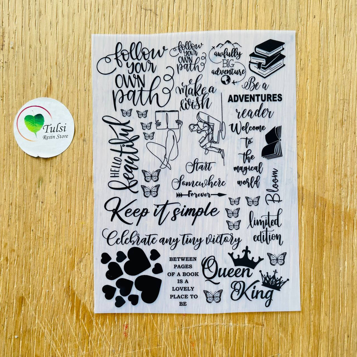 A6 Insert Sheet - Book Reading Caption – Tulsi Resin Store