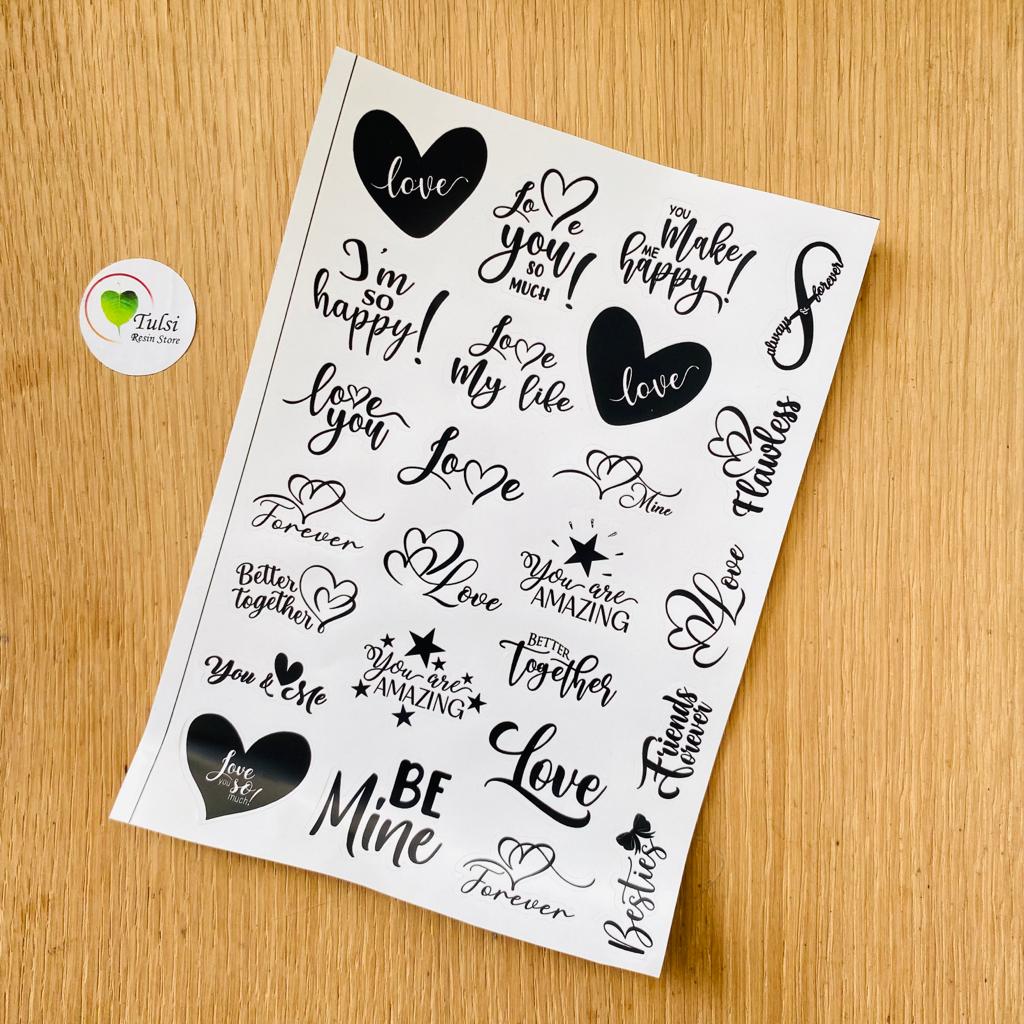 Love Sticker Sheet – Tulsi Resin Store