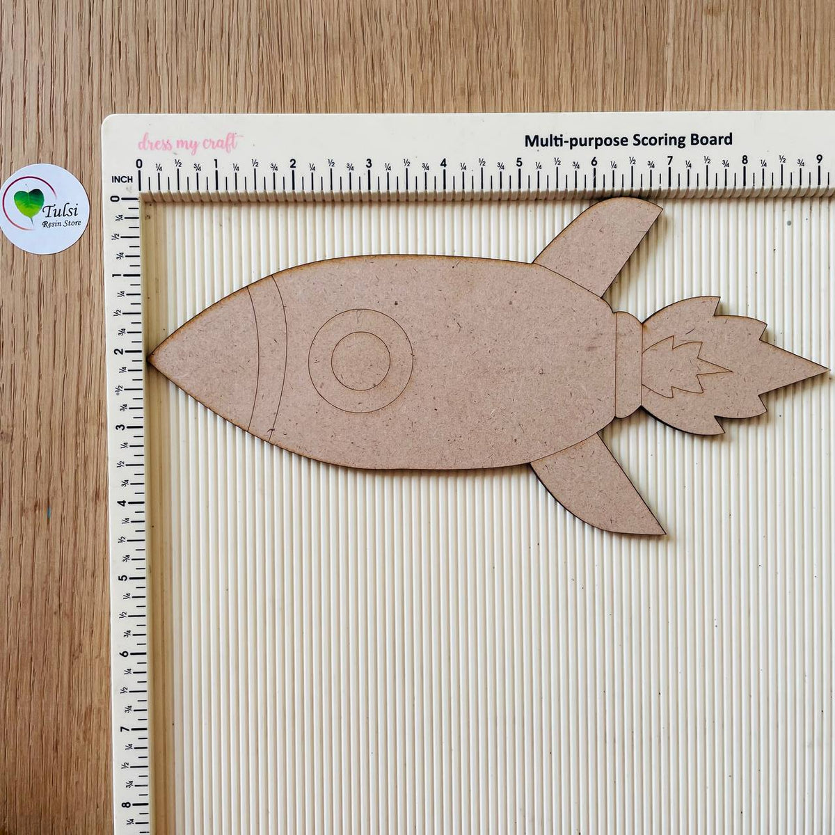 MDF Cutout Engraved - Rocket – Tulsi Resin Store