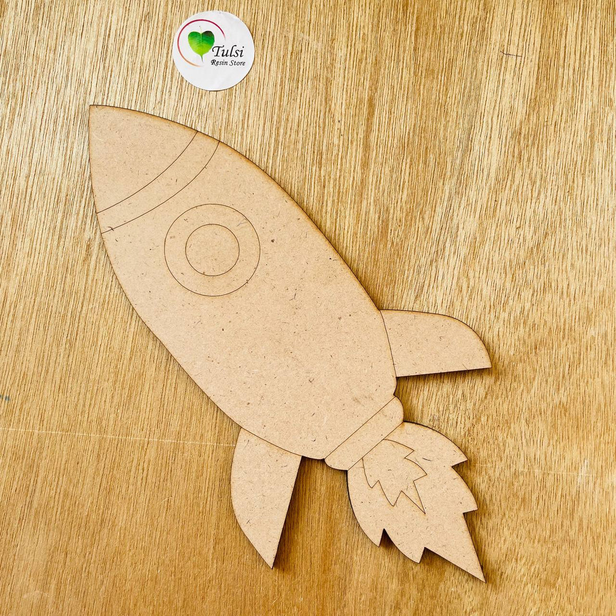 MDF Cutout Engraved - Rocket – Tulsi Resin Store