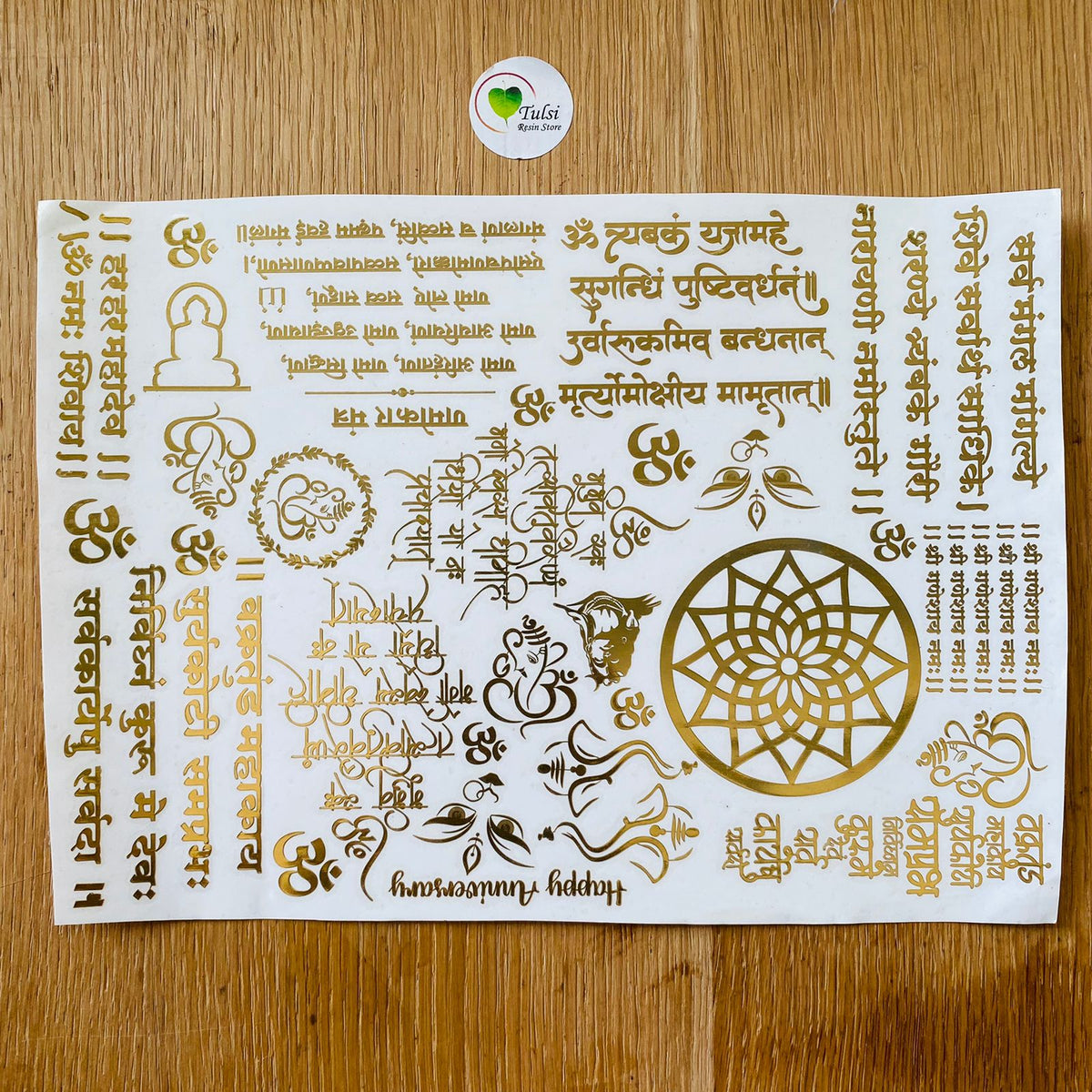 Distash Metal Sticker - A4 Mix Mantra (B) – Tulsi Resin Store