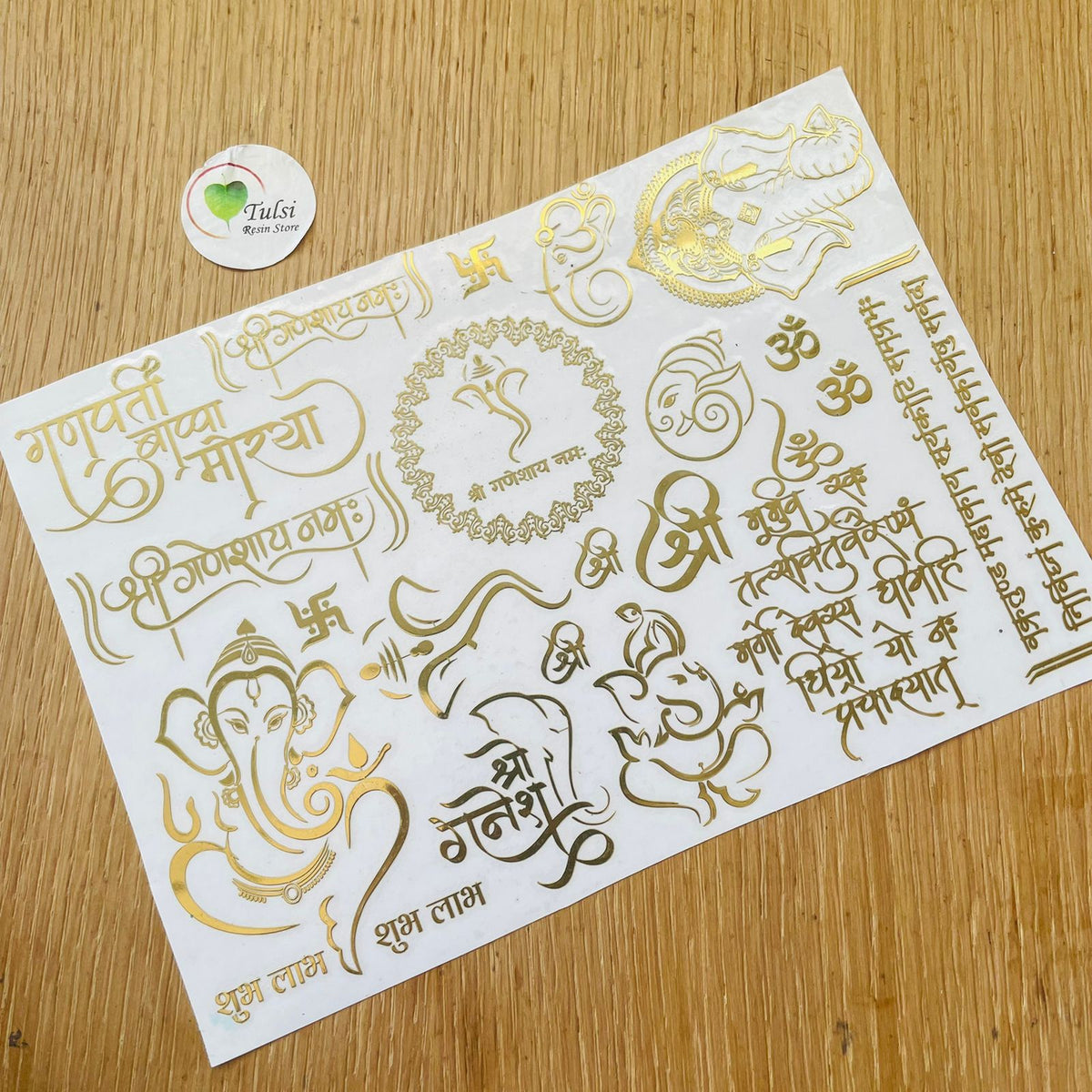 Metal Sticker - A5 Ganesha Mix (A) – Tulsi Resin Store