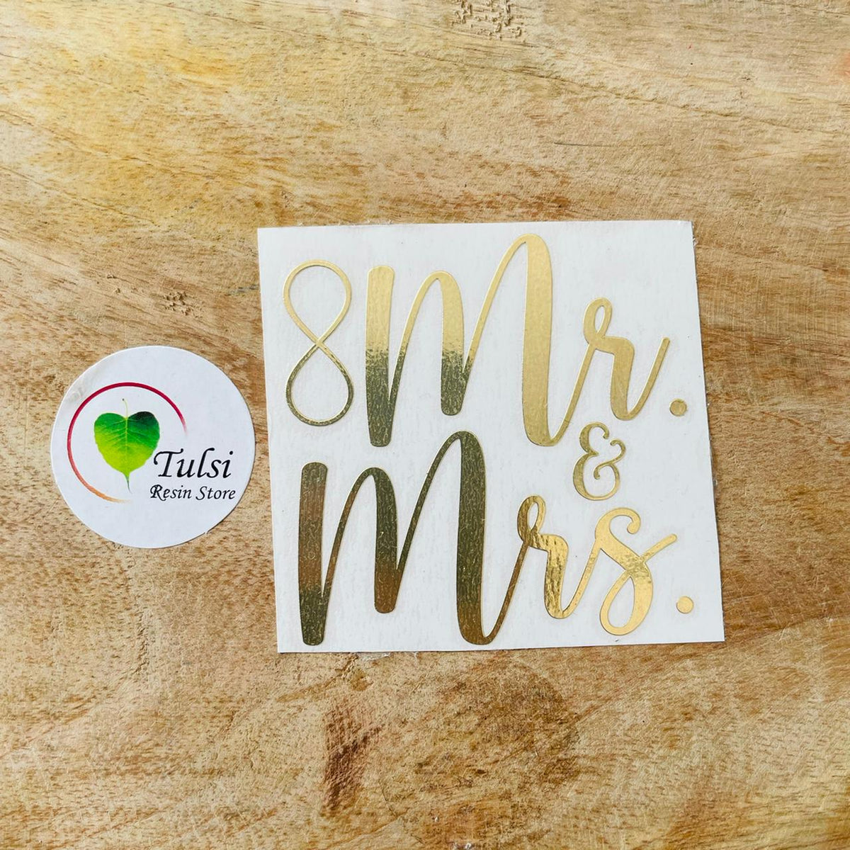 Metal Sticker - Mr & Mrs with Infinity – Tulsi Resin Store