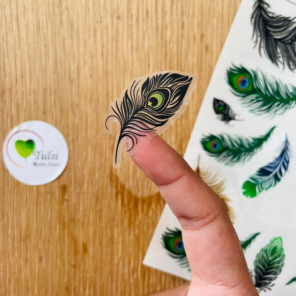 Colourful Feather Sticker Sheet – Tulsi Resin Store