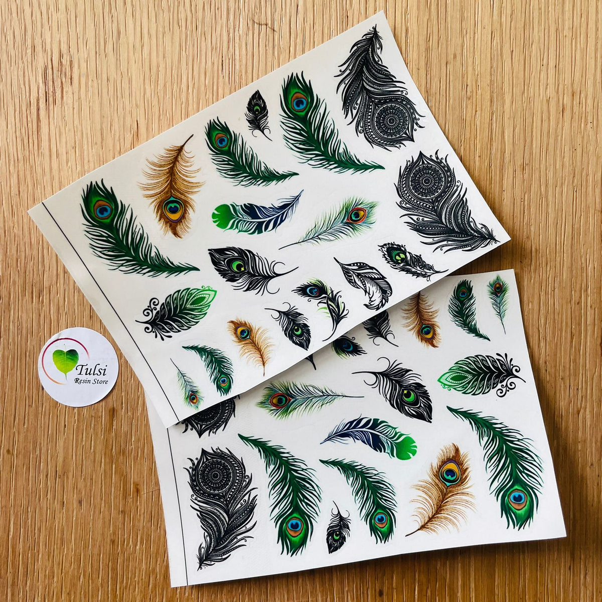 Colourful Feather Sticker Sheet – Tulsi Resin Store