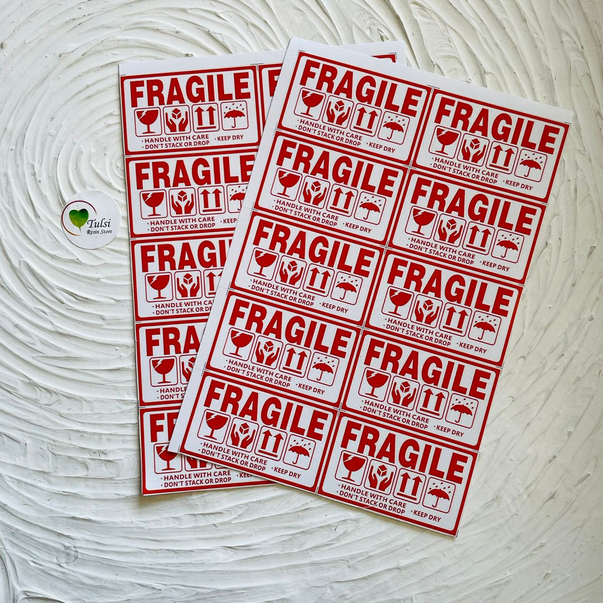 Fragile Sticker Sheet – Tulsi Resin Store