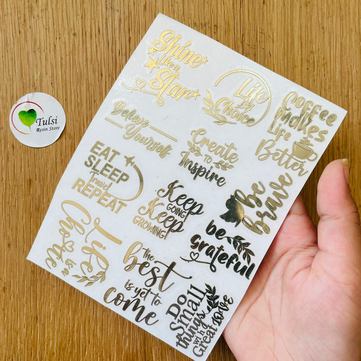 Metal Sticker - A6 Quotes – Tulsi Resin Store